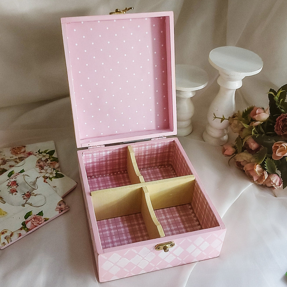 English Tea Box with Partition – PASTEL WOODS